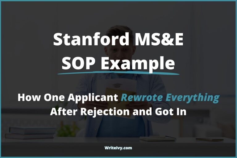 Stanford MS&E SOP Example: How One Applicant Rewrote Everything After ...